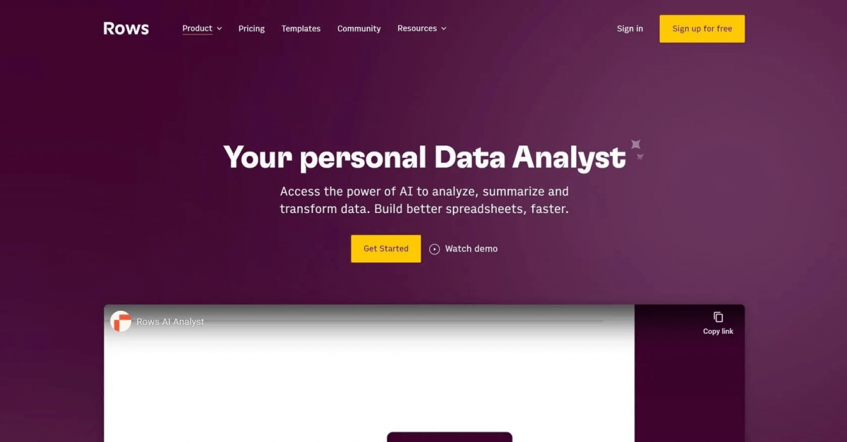 Rows AI - Aitoolz.ru