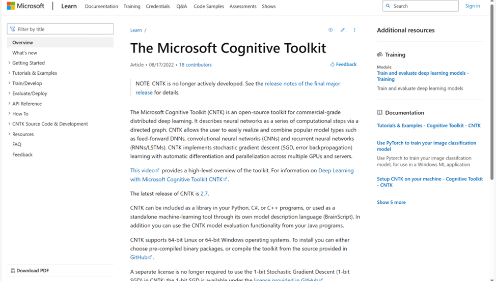 Microsoft Cognitive Toolkit - Aitoolz.ru